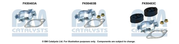 BM Catalysts FK50483B Exhaust Pipe Mounting Fitting Kit Fits Hyundai ...
